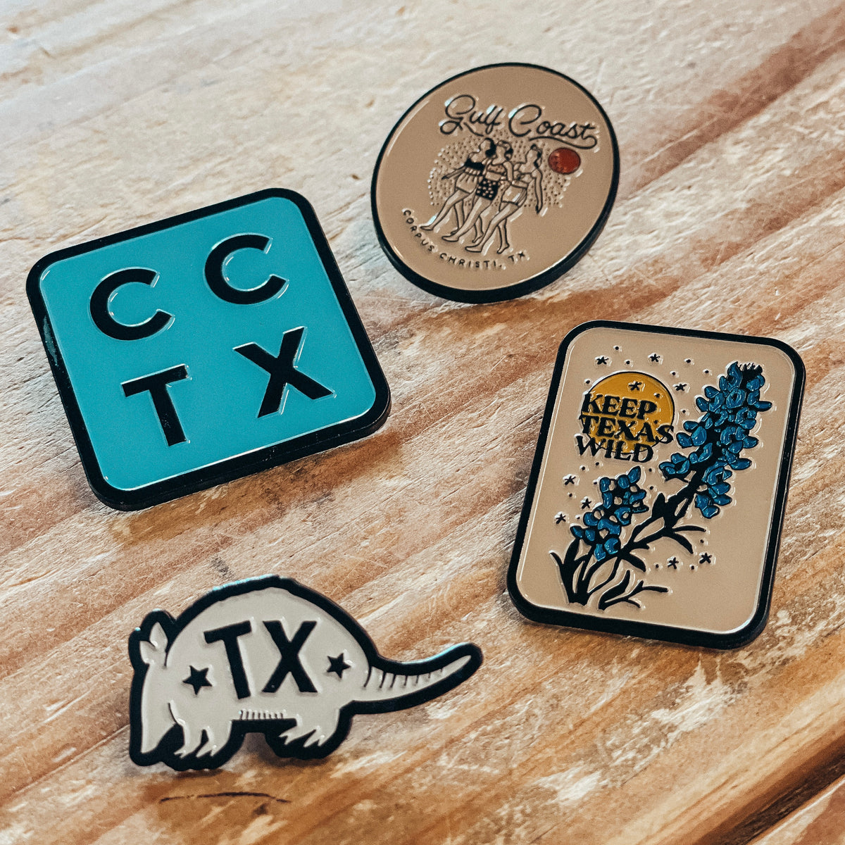 CCTX Stacked Enamel Pin – Made in Corpus Christi